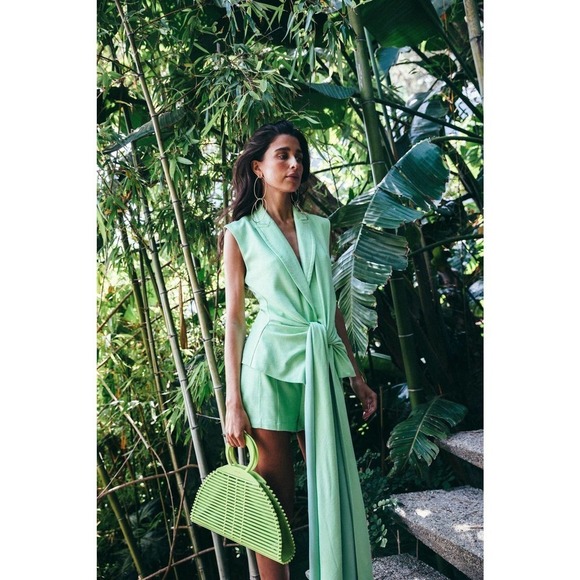 cult gaia | Tops | Cult Gaia Marion Blazer Zest Green | Poshmark